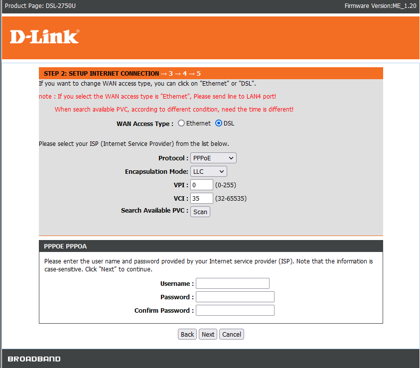 آموزش تصویری تنظیمات مودم روتر دیلینک D-link DSL-2750U - کورد سیم